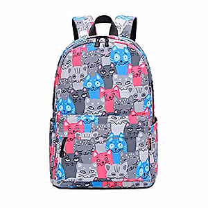 Wadirum Girl Casual Laptop Backpack Lightweight Bookbag for Women Cat