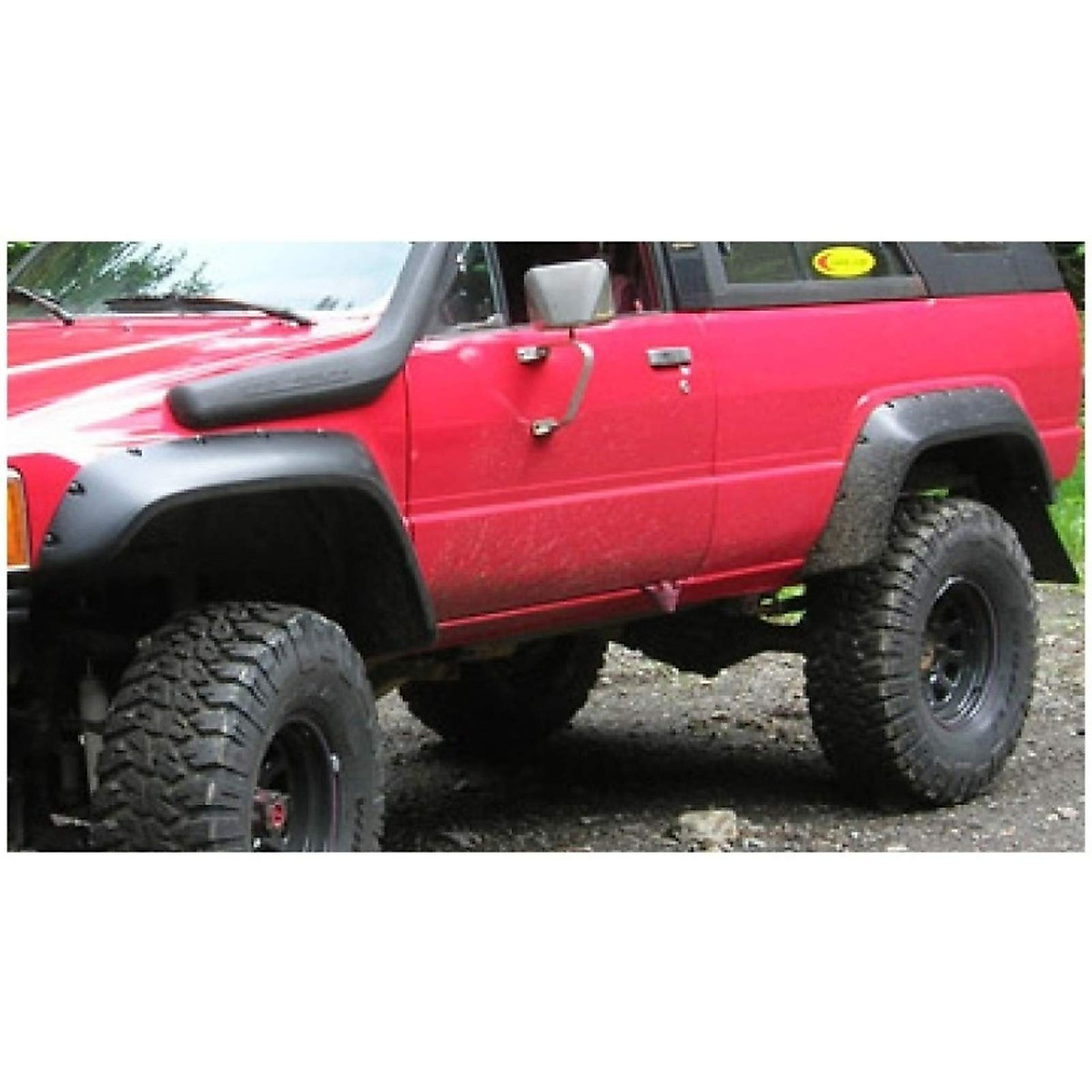 Bushwacker Cutout Pocket/Rivet Style Rear Fender Flares | 2-Piece Set, Black, Smooth Finish | 31022-11 | Fits 1984-1989 Toyota 4Runner