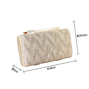 SEIJY Metal Party Women Evening Bags Ruched Sequined Day Clutch Chain Shoulder Handbags Golden Crossbody
