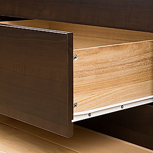 Prepac Mate's Twin XL 3-Drawer Minimalist Platform Storage Bed, Contemporary Twin XL Bed with Drawers 81.5" D x 41" W x 18.75" H, Espresso, EBX-4105-K