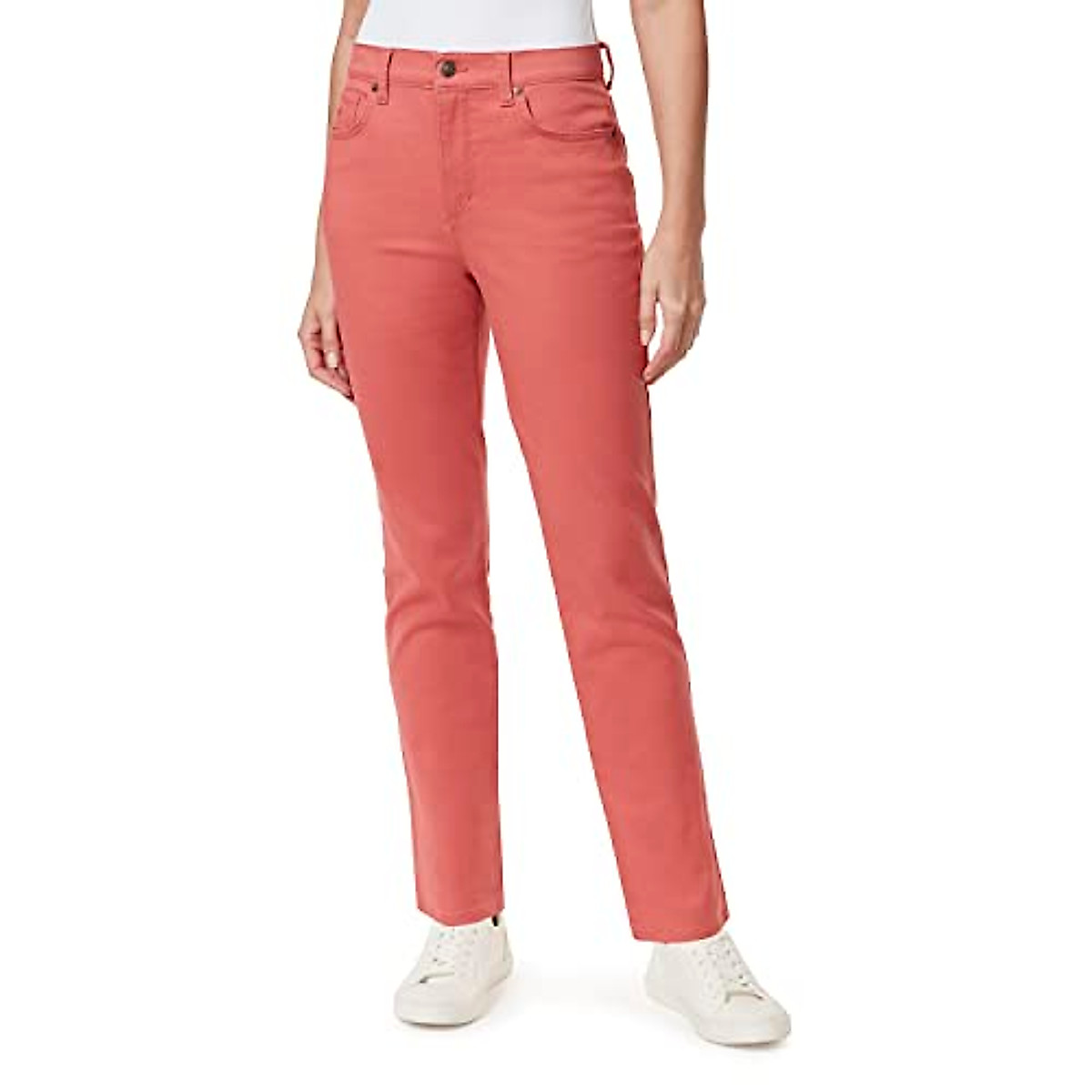 Gloria Vanderbilt Women's Amanda Classic High Rise Tapered Jean Standard, Persimmon, 10