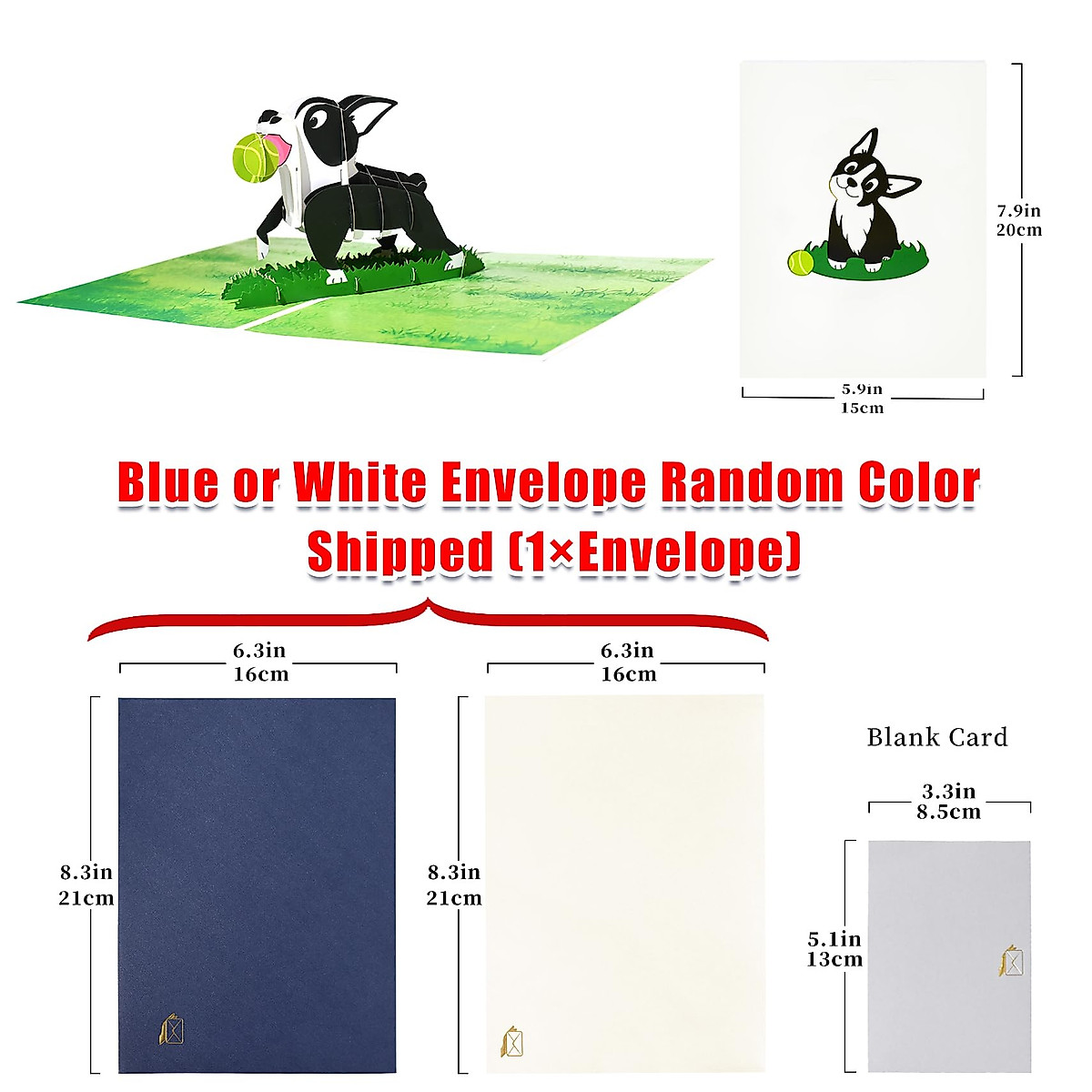 GREETING ART Dog Pop Up Card,3D Pop Up Card,Pop Up Birthday Card,Boston Terrier Pop Up Card, Dog Lover Card,Thank You Card for Mothers Day, Fathers Day,Valentines Day, Birthday, All Occasion