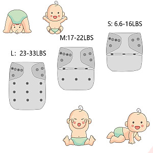 DoDo Bear Baby Cloth Diapers Adjustable Washable and Reusable Pocket Diapers for Baby Boys Girls,(Sets 1)