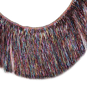 MIPPER 10 Yards 6 Inch Wide Metallic Fringe Trim DIY Latin Dance Dress Clothing Accessories Xmas Party Decor Shiny Tassel Lace (Multicolor)