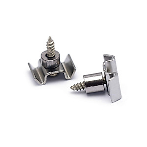 Metallor Guitar String Trees String Retainer Guides Compatible with Strat Tele Style Electric Guitar Bass Parts Replacement Pack of 4pcs with Mounting Screws Chrome.