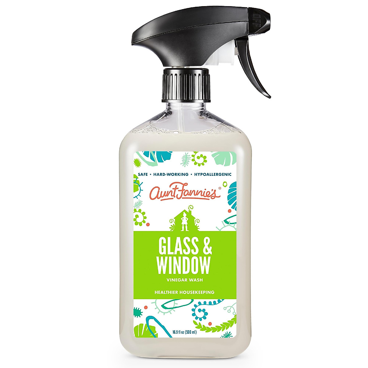 Aunt Fannie's Glass & Window Cleaning Vinegar Spray, Natural Streak-Free Glass and Window Cleaner, 16.9 Ounces (Pack of 1)