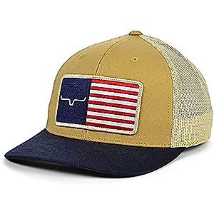 Kimes Ranch Adjustable Snapback Hat American Trucker/Work Wear Brown