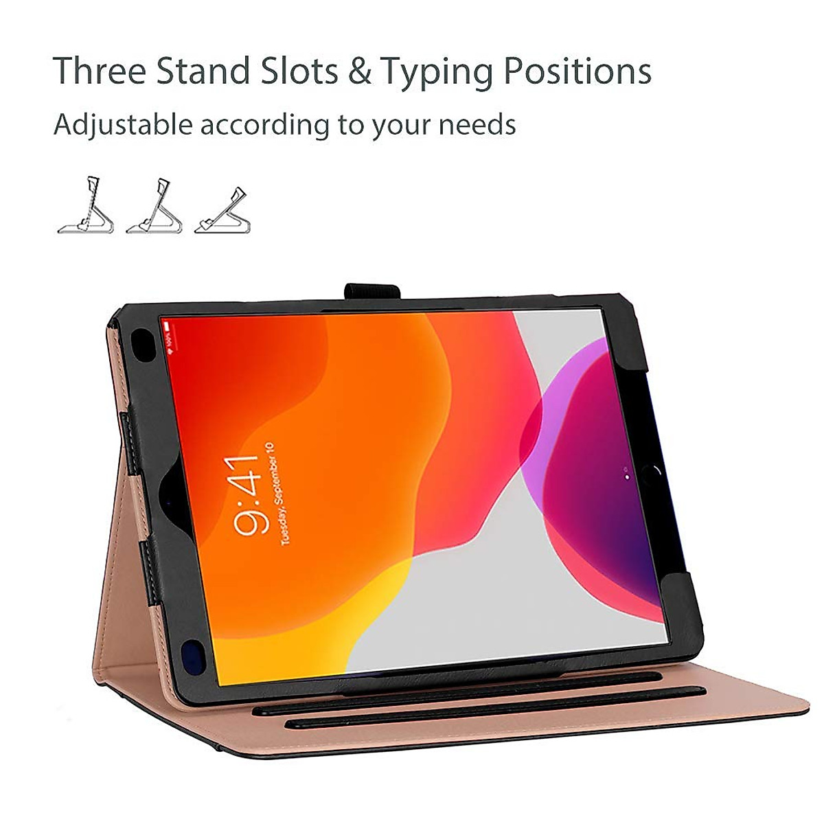 ProCase for iPad 10.2 Inch Case 2021 9th Generation/2020 8th Generation/2019 7th Generation iPad Case, Leather Vintage Stand Folio Cover Protective Case for 10.2" iPad 9th Gen/8th Gen/7th Gen -Black