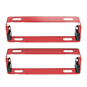 Garneck Car Mount Car Bling Accessories 2pcs License Plate Holder Adjustable Alloy Motorcycle License Holder Rear License Holder for Motorcycle Motorbike Red Car Stands Car Accesories