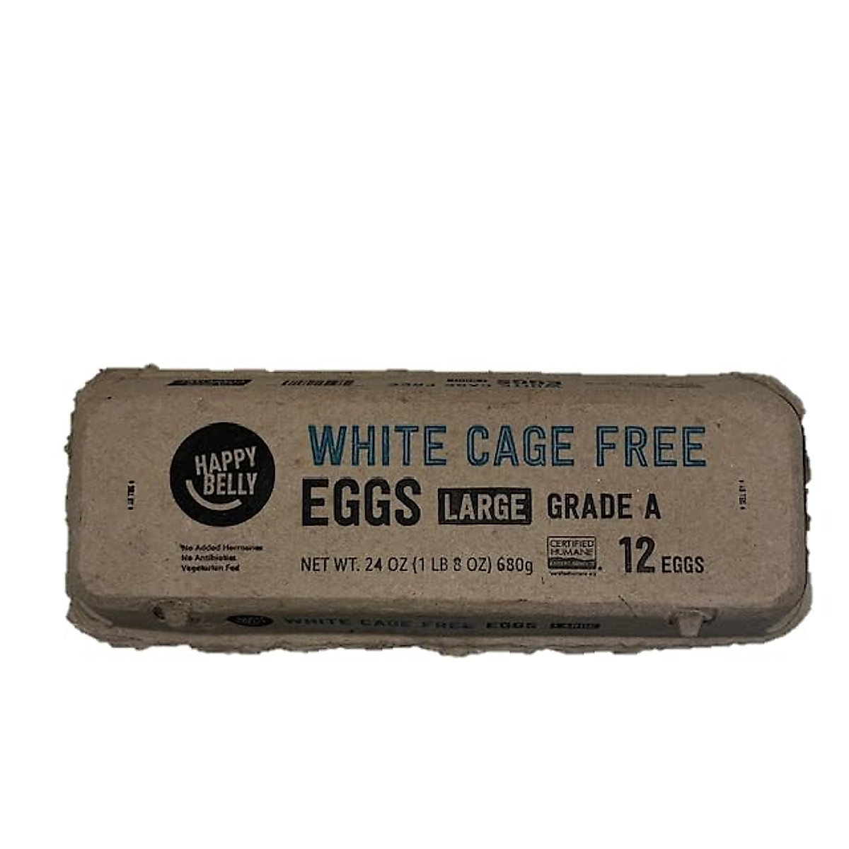 Amazon Brand - Happy Belly Cage-Free, Large, White Eggs, 1 Dozen (Packaging May Vary)