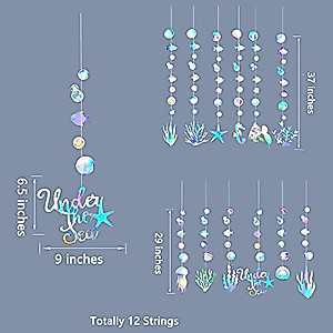 Iridescent Under The Sea Party Garland Decoration for Mermaid Birthday Party Decorations Ocean Theme Banner Streamer Backdrop for Baby Shower Party Supplies