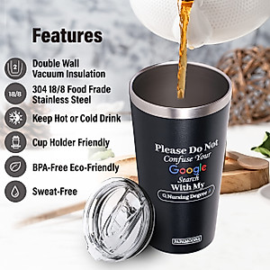 PAPAMOONA Nurse Gifts, School Nurse Appreciation Gifts, Nurse Appreciation Gifts For Women/Men, Nursing Tumbler, Nurse Coffee Mug Travel, Male Female Nurse Cup, Nurse Gifts Bulk, New Nurse Gifts
