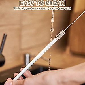 6Pcs Straw Replacement for Owala Water Bottle,Reusable Plastic Straws Clear Drinking Straws with Cleaning Brush,Straws for tumblers Long Compatible with 14 oz/ 24oz/ 25oz/32oz/40oz,Bottle Accessories