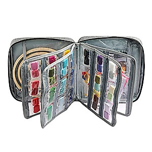 B Baosity Sewing Accessories Organizer with Clear Pockets, Sewing Supplies Organizer Storage Bag for Embroidery Hoop, Stitch Tools, Gray