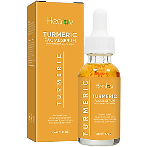 Turmeric Serum for Face & Body - All Natural Turmeric Skin Brightening Serum for Dark Spots - Turmeric Facial Repair Serum Cleanses Skin, Fights Acne, Evens Tone, Minimizes Pores - Pure Turmeric Oil