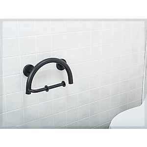 Grab Bar Toilet Paper Holder - ADA Bathroom Safety Handrail/304 Stainless Steel/Brushed/ 13" x 8"