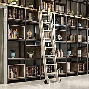 Sliding Library Ladder Hardware (No Ladder) Sliding Barn Door Kit with Floor Roller Wheels 3.3ft- 20ft Rolling Ladder Hardware Library Sliding Ladder Hardware Kit+ Extention Tracks (No Ladder) ( Size