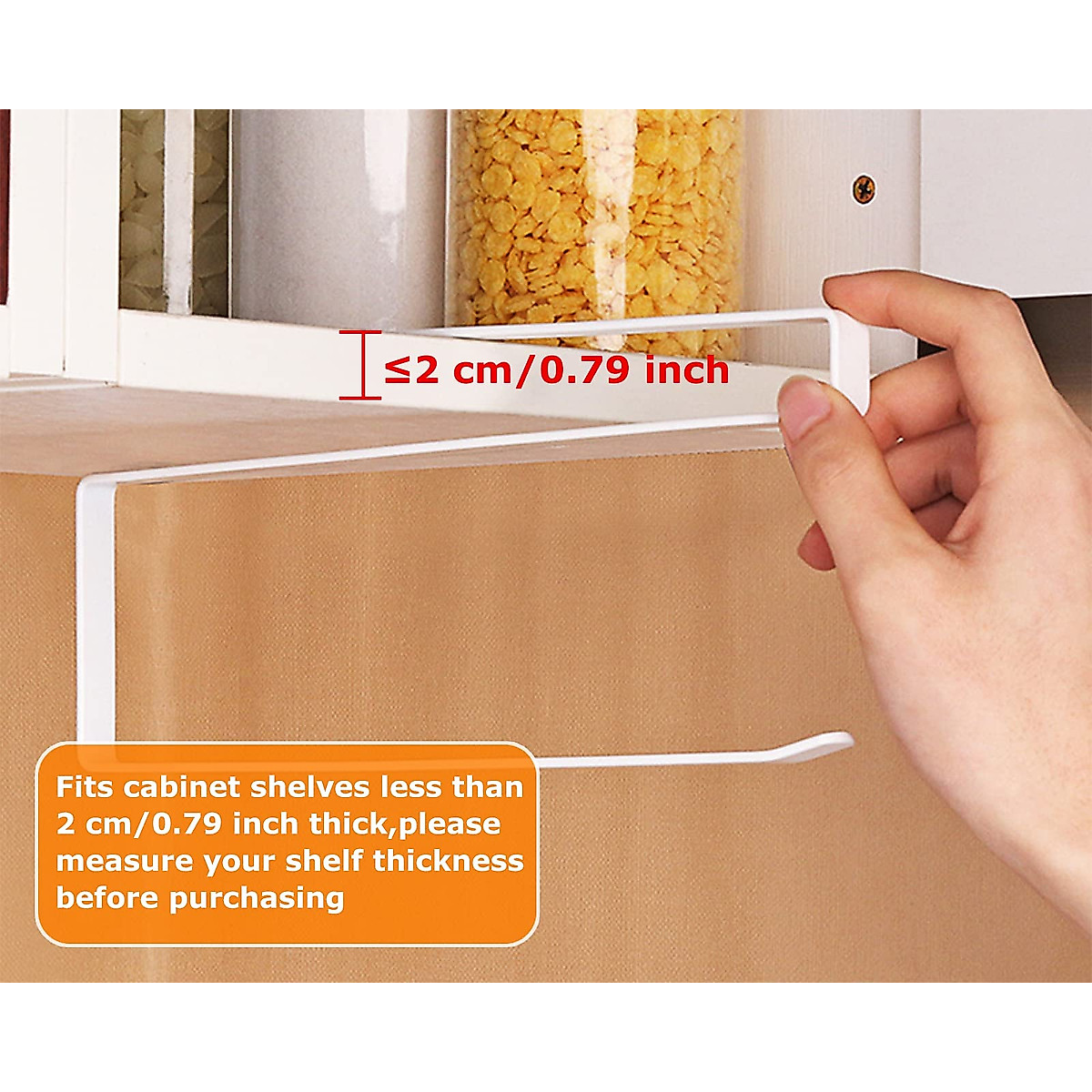 DS. DISTINCTIVE STYLE Paper Towel Holder Under Cabinet Door No Drilling Durable Paper Rolls Rack for Kitchen, Bathroom and RV Storage (Black)