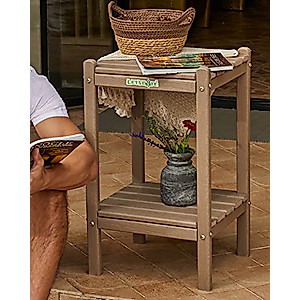 letsdate 3-Piece Patio Rocking Chairs Set | 2 Love High Back Plastic Rocking Chairs with 1 Side Table, Outdoor & Indoor | HDPE |Easy to Assemble | for Lawn, Porch(Medium Brown)