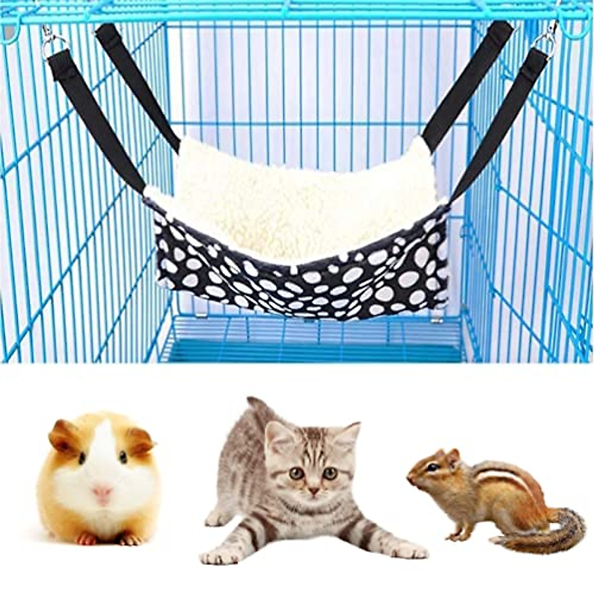 Litewoo Pet Cotton Hammock, Hanging Bed Warm Hammock Swing for Bird Parrot Rat Sugar Glider Chinchilla Squirrel Guinea Pig