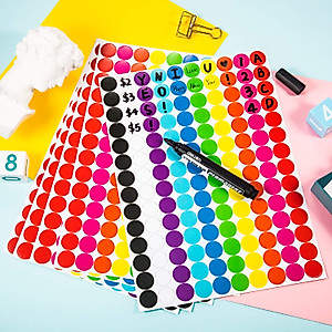 Boao Round Dot Stickers 3/4 Inch Diameter Circle Dot Labels Multicolor (2800 Pieces)