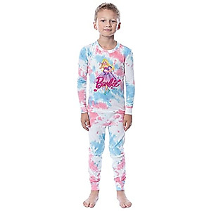 INTIMO Barbie Girls' Princess Doll Unicorn Unisex Child 2 Piece Sleep Pajama Set (6)