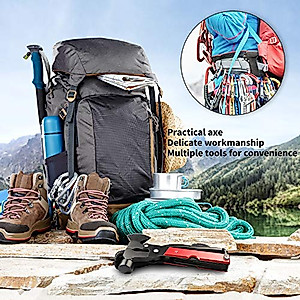 Camping Accessories Hunting Survival Gear Hatchet 15 in 1 Snowflake Multi Tool Knife and Equipment Axe Tools Mens Gifts for Christmas Stocking Stuffers