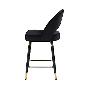 Coaster Furniture Lindsey Arched Back Upholstered Counter Height Stools Black (Set of 2) 193569