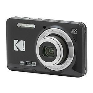 Kodak PIXPRO Friendly Zoom FZ55 Digital Camera (Black) Bundle with Case for Compact Cameras, and Kodak 32GB Class 10 UHS-I U1 SDHC Memory Card (3 Items)