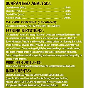 Rachael Ray Nutrish Savory Roasters Real Meat Dog Treats, Roasted Chicken Recipe, 12 Ounces, Grain Free