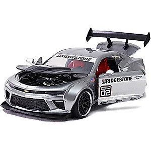 Jada Toys Bigtime Muscle 1:24 2016 Chevy Camaro SS Widebody Die-cast Car Silver, Toys for Kids and Adults