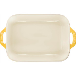 STAUB Stoneware Gratins Ceramics Rectangular Baking Set, Casserole Dish, 2-Piece, Citron, 2-pc