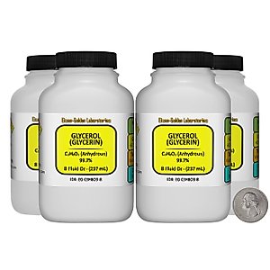 Eisen-Golden Laboratories Glycerol [C3H8O3] 99.7% ACS Grade 32 Fluid Oz in 4 Bottles
