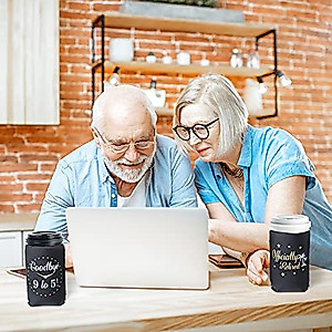 Retirement Present Beer Beverage Can Coolers Funny Retirement Beer Can Sleeve Collapsible Neoprene Can Beer Bottle Beverage Cooler for Men Women Retirement Party Decoration Supplies 6 Pieces