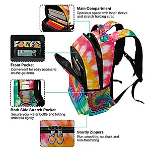 Tie Dye Rainbow Kids Backpack Girls Boys Elementary School Bookbag Travel Rucksack Laptop Bag