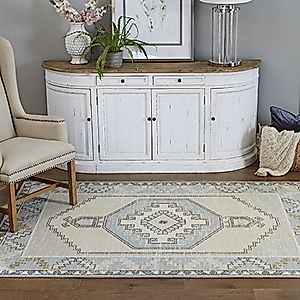 Momeni Anatolia Wool and Nylon Area Rug 3'3" X 5' Light Blue