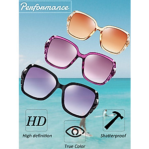 7 Pairs Oversized Sunglasses Women Sparkling Frame Classic Ladies Sunglasses Polarized Square Sunglasses