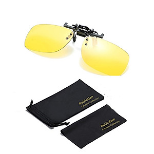 RuiJinGen Clip on Flip up Polarized Lens For Prescription Glasses, 100% UV Protection Sunglasses N44 (6 PCS Multicolor A)