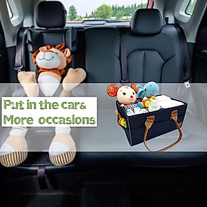 WLYATF Baby Diaper Caddy Organizer With Handle, Baby Diaper Storage Organizer Diaper Caddy Basket Diaper Organizer For Changing Table Felt Bag Fabric Caddy Crib Caddy Organizer