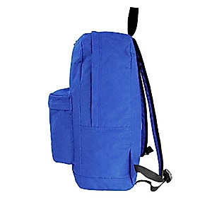 K-Cliffs Classic Bookbag Basic Backpack Simple School Book Bag Casual Student Daily Daypack 18 Inch with Curved Shoulder Straps Royal Blue