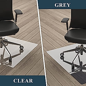 KIAYACI Glass Chair Mat for Carpet or Hard Floor Tempered Glass Glass Table Top Table Mat Square 46" x 53", 1/4 inch Thick, Transparent