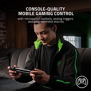 Razer Kishi V2 Mobile Gaming Controller for Android + Anzu Smart Glasses with Built-in Mic & Speakers (Rectangle/Small) Bundle