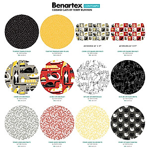 Contempo by Benartex Cosmo Cats Cats, Fabric by The Yard (Red/Multi)