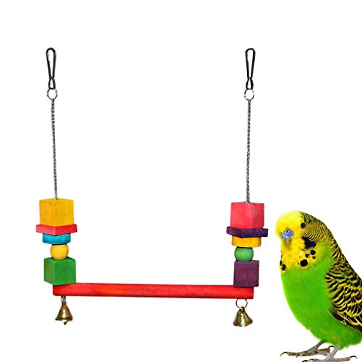 Balacoo Bird Cage Accessories Bird Toy Parrot Swing Perch Wooden Perch Toys for Medium and Large Parrots Cockatoo African Grey Macaws Bird Cage Accessories Bird Toy