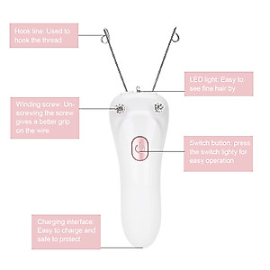 Watris Veiyi Threading Hair Removal Epilator for Women, Electric Facial Threading Hair Removal for Women, Threading Face Epilator for Fine Hairs on Face, Chin, Upper Lip, Arms(Pink)