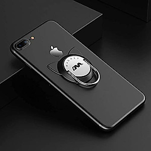 Cell Phone Ring Holder, Apqdw Cat Phone Ring Stand, Metal Phone Finger Ring Grip for Smartphone, Phone Cases and Tablets (2 Pack, Black/Rose Gold)