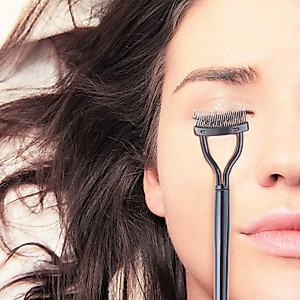 2 Pcs Eyelash Comb 17IF Makeup Mascara Separator Metal Teeth eyelashes Definer with Comb Cover for Women Mascara applicator Brushes Tool