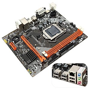 Desktop Computer Motherboard, DDR3 1066/1333/1600MHz LGA 1155 PC Main Board Support NVME+NGFF Dual Mode Hard Disk+SATA, 6‑Channel Sound Card