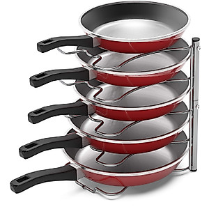 Simple Houseware Cabinet Pantry Pot and Pan Organizer Holder Rack, Chrome