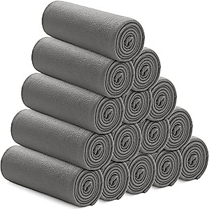 15 Pack Polar Fleece Blanket Bulk 50 x 60 Inch Fleece Throw Blankets Soft Cozy Microfleece Blanket Lightweight Warm Comfy Pet Blankets for Home Office Couch Sofa Car Airplane Travel Outdoor (Gray)